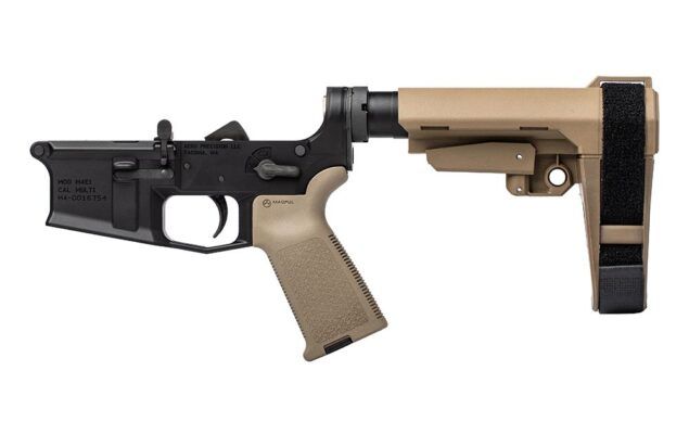 - Aero Precision M4E1 Pistol Complete Lower Receiver w/ MOE Grip & SBA3 Brace - Anodized/FDE ...