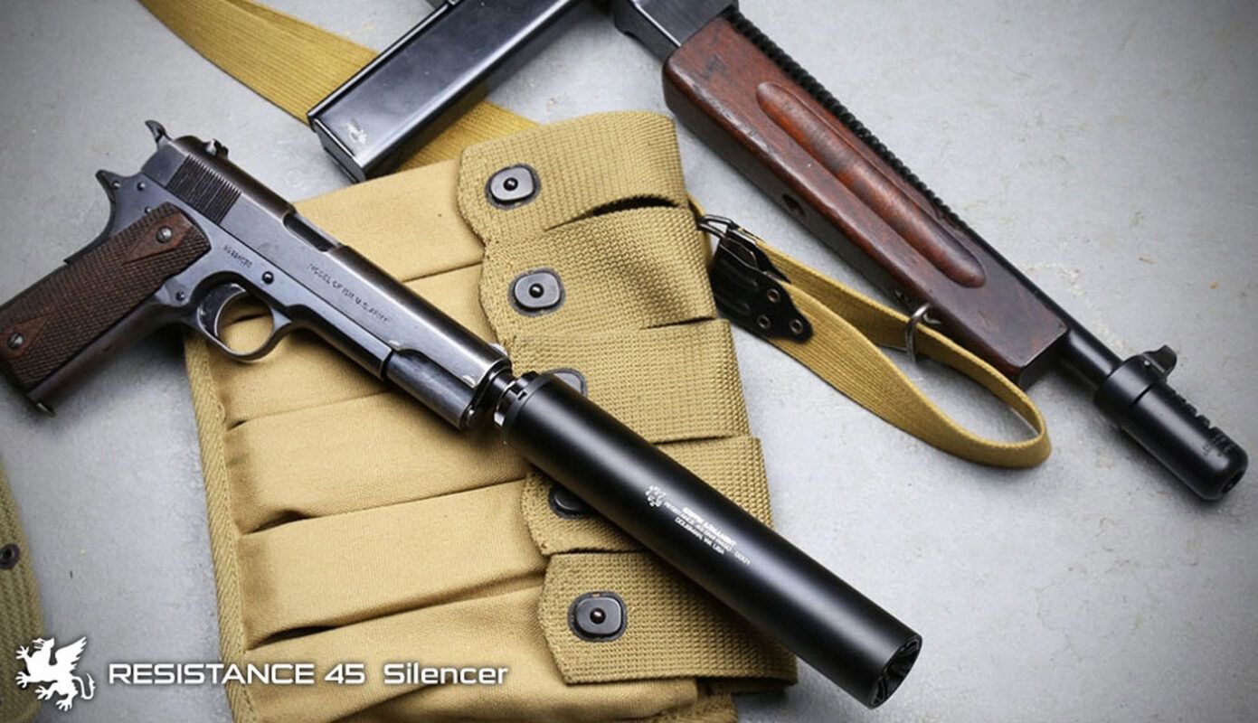 GARS45-W - Griffin Armament Resistance 45 .45 Cal QD Suppressor - Black ...