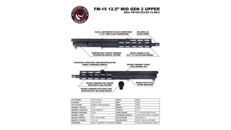 - Foxtrot Mike FM-15 Gen 2 12.5" .223 Wylde Gov Mid M-LOK Complete ...