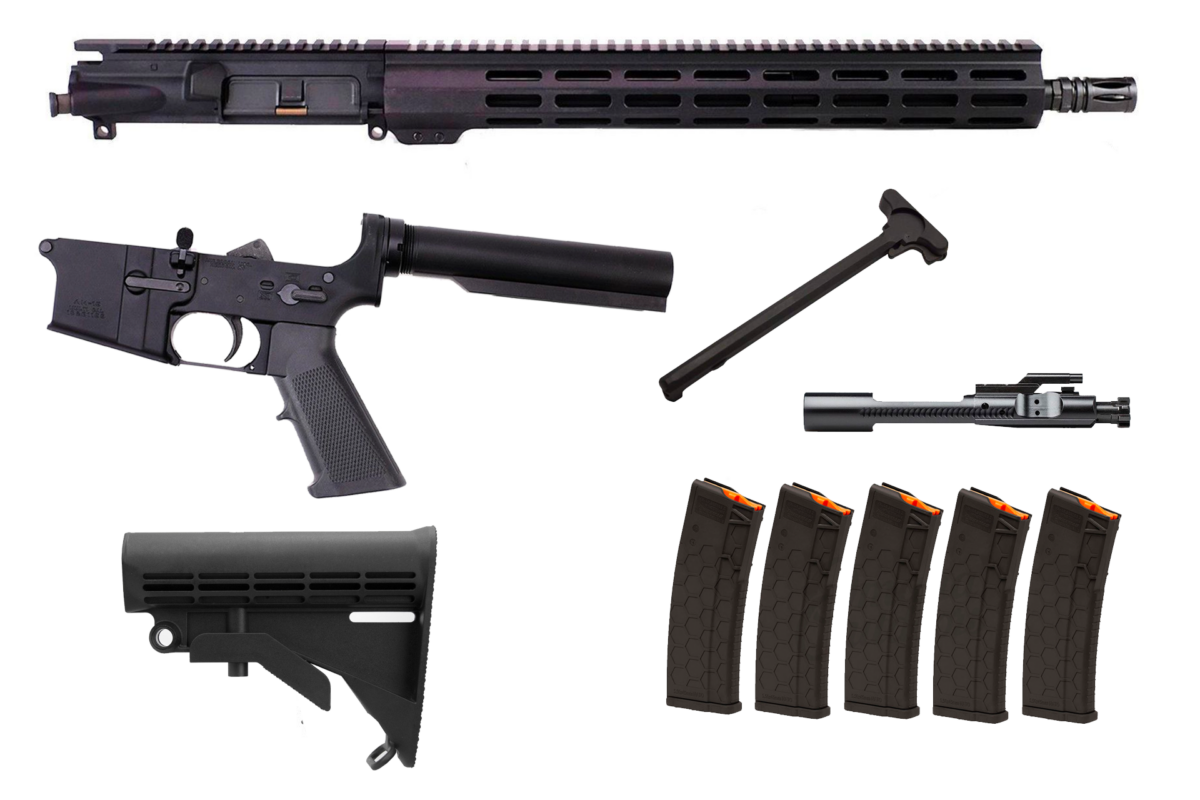 - NBS 16″ 5.56 NATO Midlength Nitride M-LOK Builders Kit w/ 5 Hexmags ...