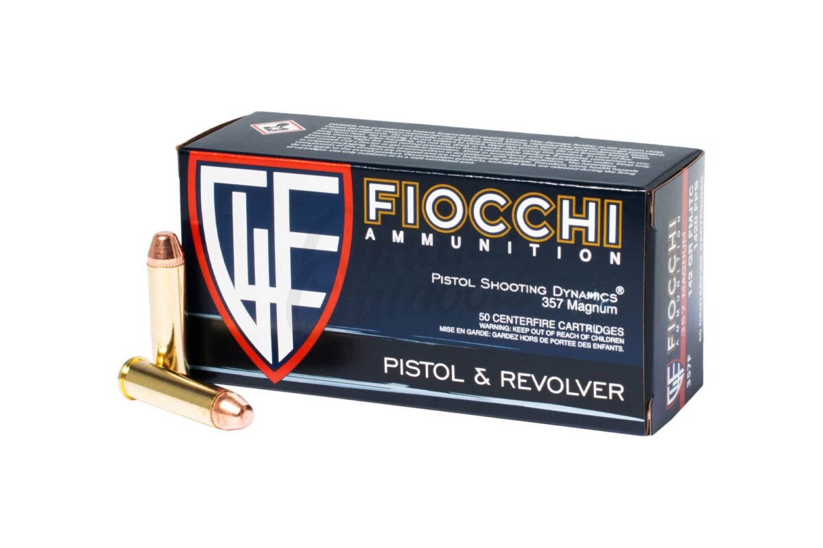 357F - Fiocchi 357 Magnum 142 Grain FMJTC Ammo 357F Handgun Ammo - 50 ...
