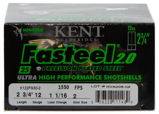 - Kent Cartridge K122FS302 Fasteel 2.0 12 Gauge 2.75" 1-1/16 oz 2 Shot ...