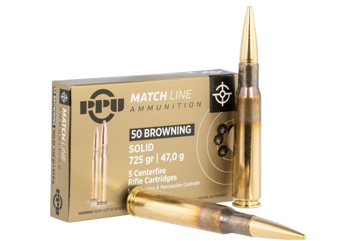 - PPU PPM50 Match 50 BMG 725 gr Full Metal Jacket Rifle Ammo - 5 Rounds ...