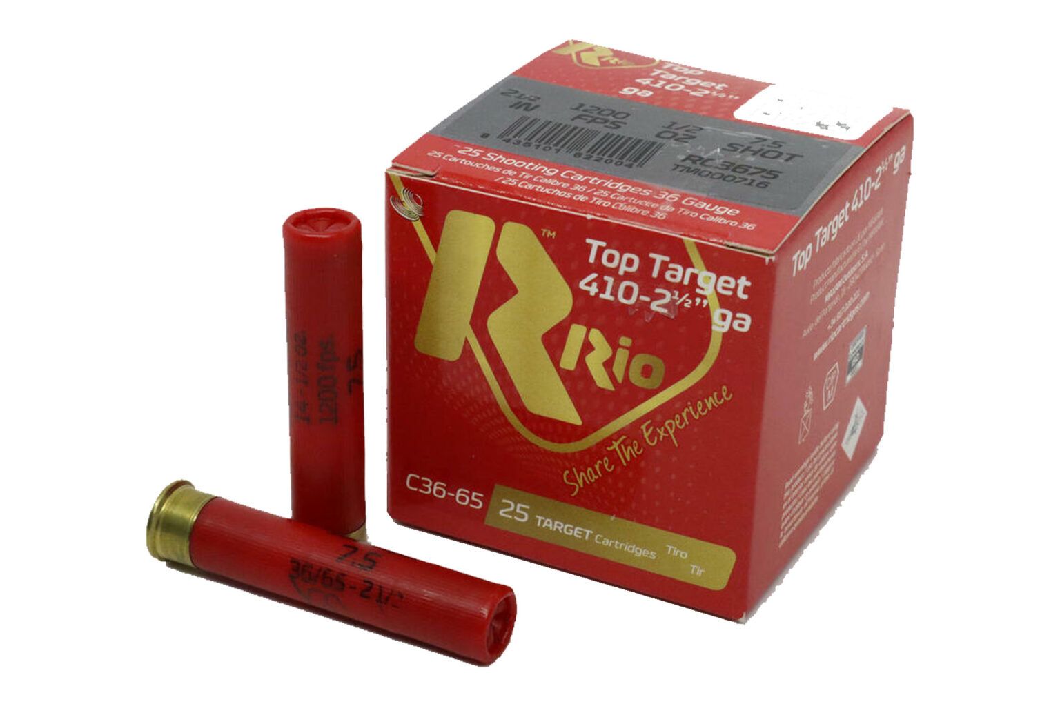 RC3675 - RIO Top Target 410 Gauge 2-1/2" 7-1/2 Shot 1/2 oz Shotshell ...