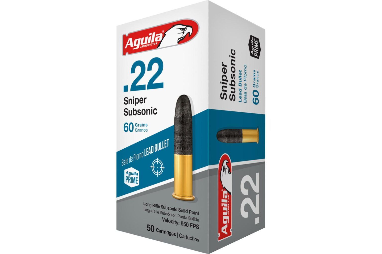 44419 - Aguila 1B220112 Sniper Subsonic 22 LR 60 gr Lead Solid Point ...
