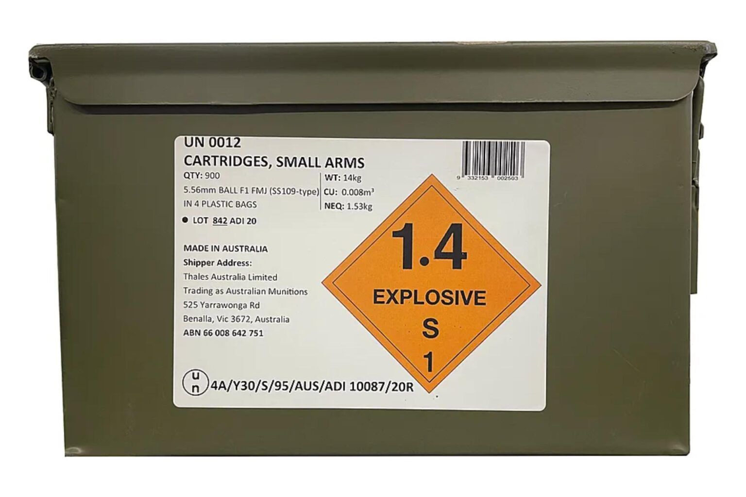 ADI556CAN - Australian Munitions ADI F1 Rifle Ammunition 9332153002503 ...