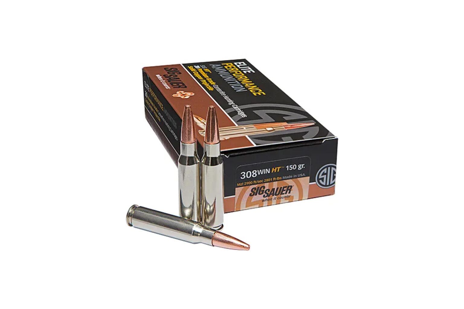 23485 - Sig Sauer E308H120 Elite Copper Hunting 308 Win 150 gr Jacketed ...