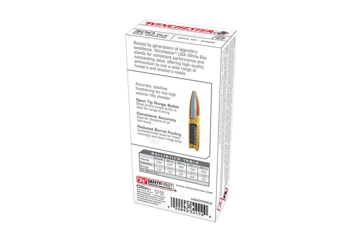 - Winchester Ammunition USA 300 Blackout 125 Grain Open Tip Rifle Ammo ...