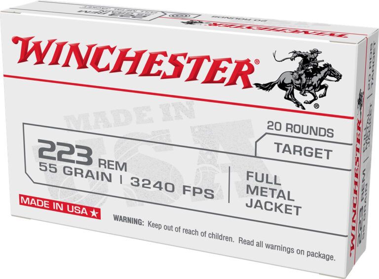 - Winchester USA .223 Ammo 55 Grain FMJ USA White Box Rifle Ammo - 1000 ...