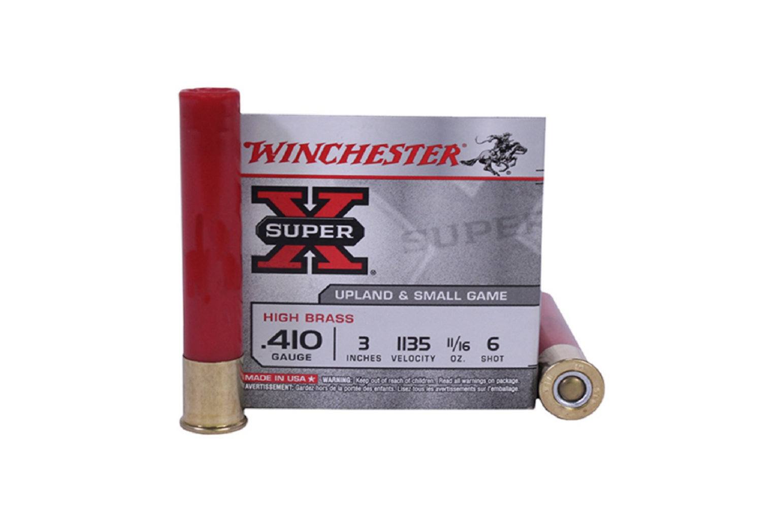 - Winchester X4136 Super-X High Brass 410 Gauge 3" 11/16 oz #6 Ammo ...