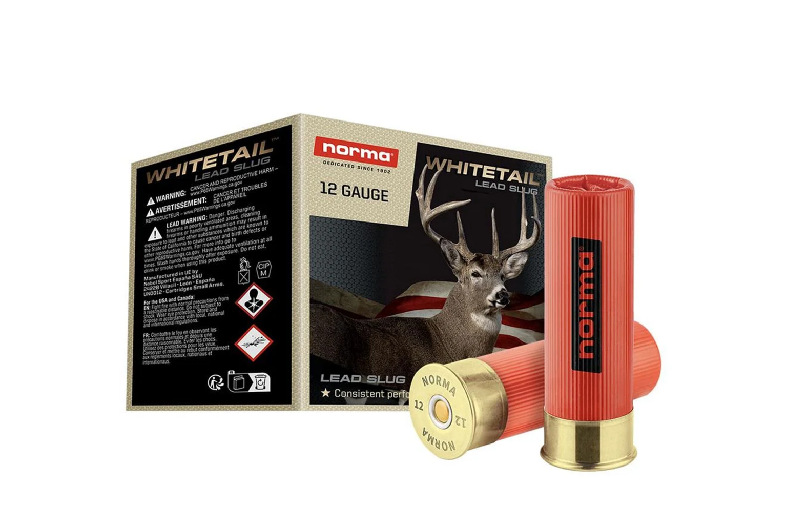 1198043410 - Norma Whitetail Lead Slug 12 Gauge 1oz 2.75" Shotgun Ammo ...