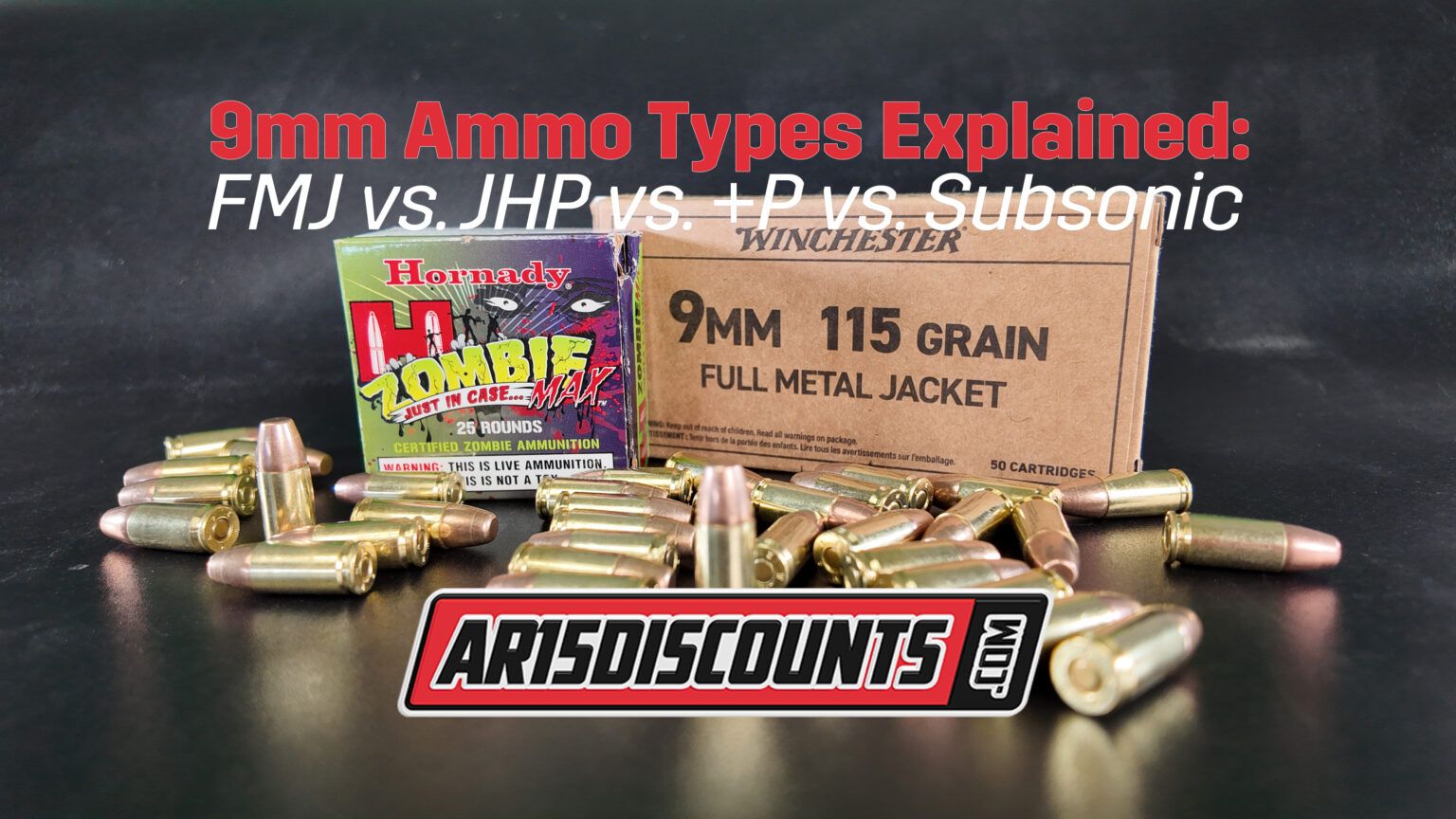 9mm Ammo Types Explained: FMJ vs. JHP vs. +P vs. Subsonic - AR15Discounts