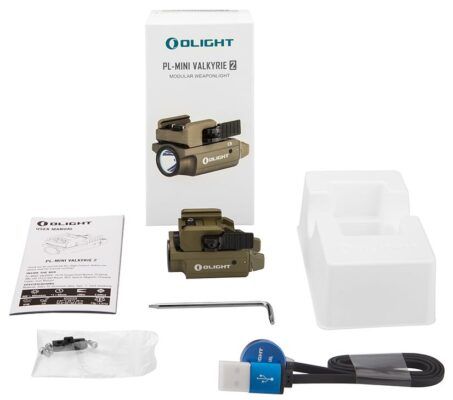 0.0002.0008 - Olight PL-Mini2 Valkyrie Xp-L W2 Cool White Rechargeable LED Light - Desert Tan ...