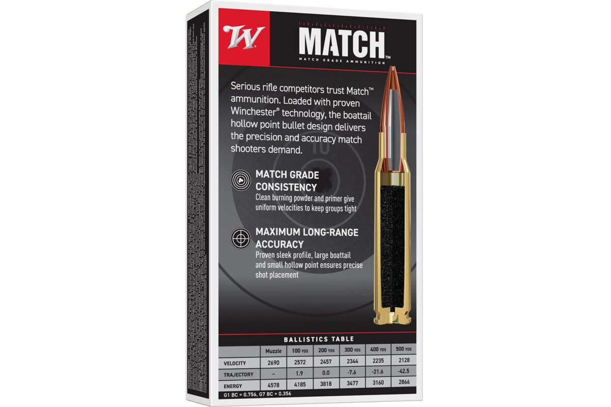 - Winchester Match 338 Lapua Magnum 285 Grain Hollow Point Boat Tail ...