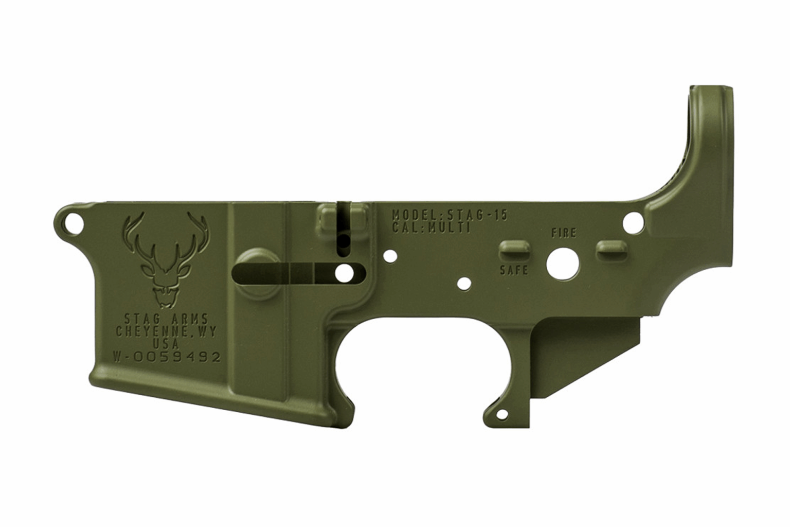 STAG301131 - Stag 15 Stripped Lower Receiver - OD Green Anodized - WY ...